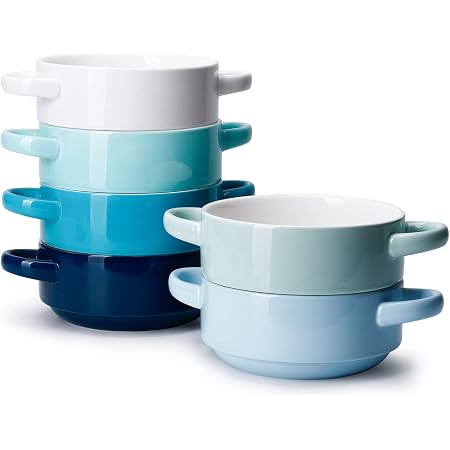 Amazon.com | Stacking Bowls with Handles, Set of 6: Cereal Bowls