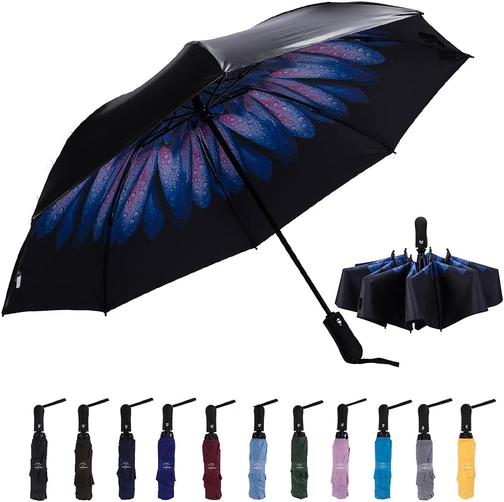 Amazon.com : NOOFORMER Travel Inverted Automatic Umbrella – Reverse ...