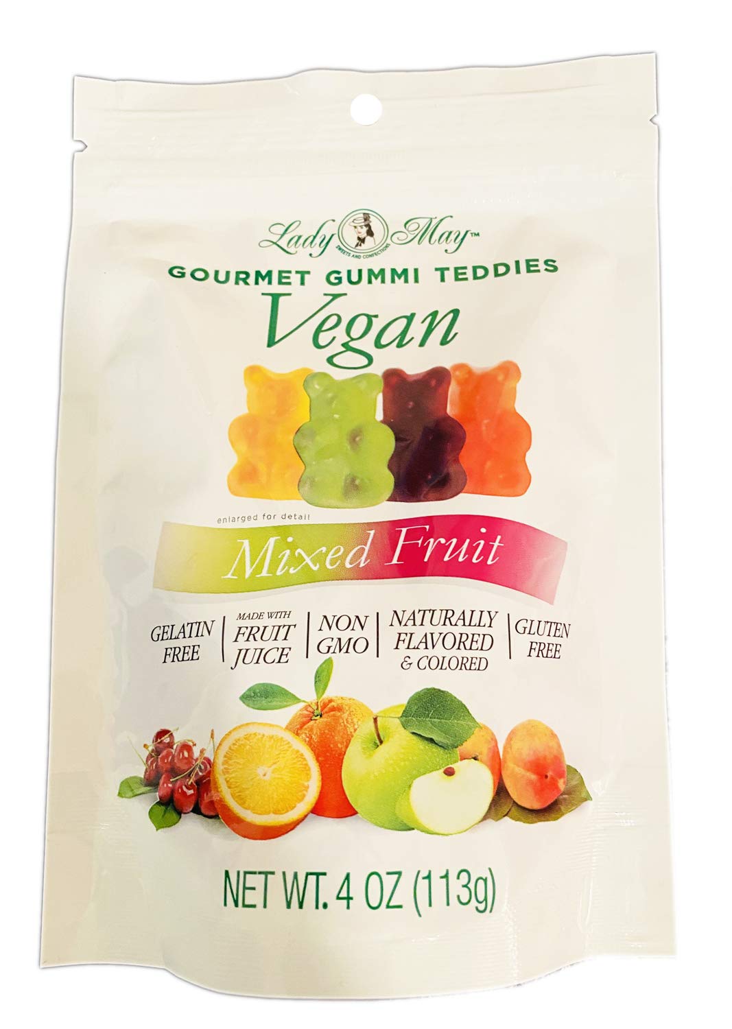 Amazon.com : Lady May Gourmet Gummy Bears 4 Oz! Mixed Fruit Flavored ...