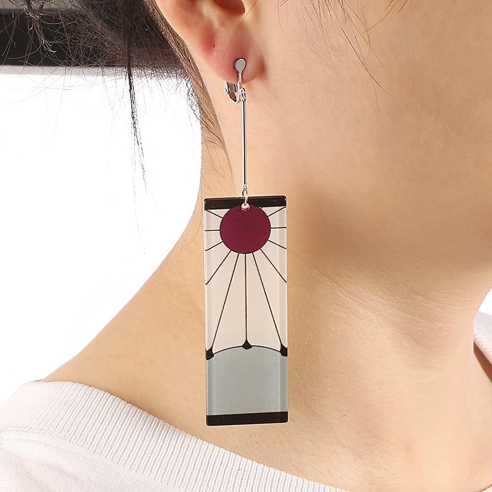 Amazon.com: Tanjiro Earrings Hanafuda Tanjiro Cosplay Earrings Anime ...