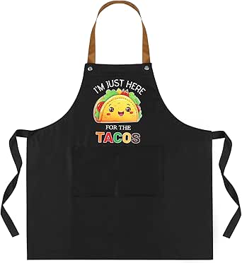 Amazon.com: Langyiwee Taco Apron for Men Women Funny Mexican Apron Taco ...