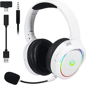 Amazon.com: HUO JI 2.4G/Bluetooth Wireless Gaming Headset with Noise ...