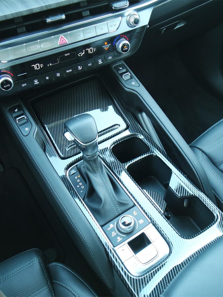 Amazon.com: JUIVEEL Carbon Fiber Style ABS Central Gear Shift Panel ...