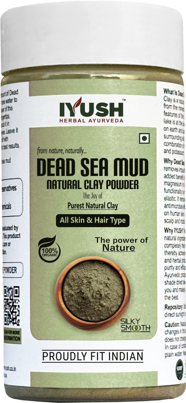 IYUSH Herbal Ayurveda Dead Sea Mud Powder – 150gm | Dead Sea Mud Mask ...
