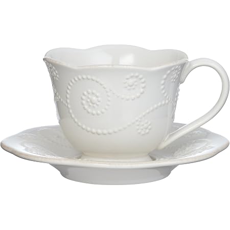Amazon.com | Lenox French Perle Mug, White: Drinkware Cups With Saucers ...