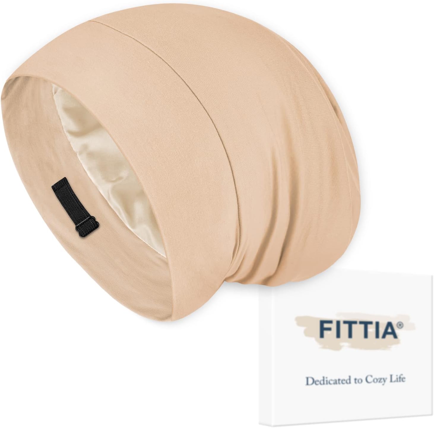 Amazon.com : Fittia Silk Satin-Bonnet Sleep Cap, Silk Hair Wrap for ...