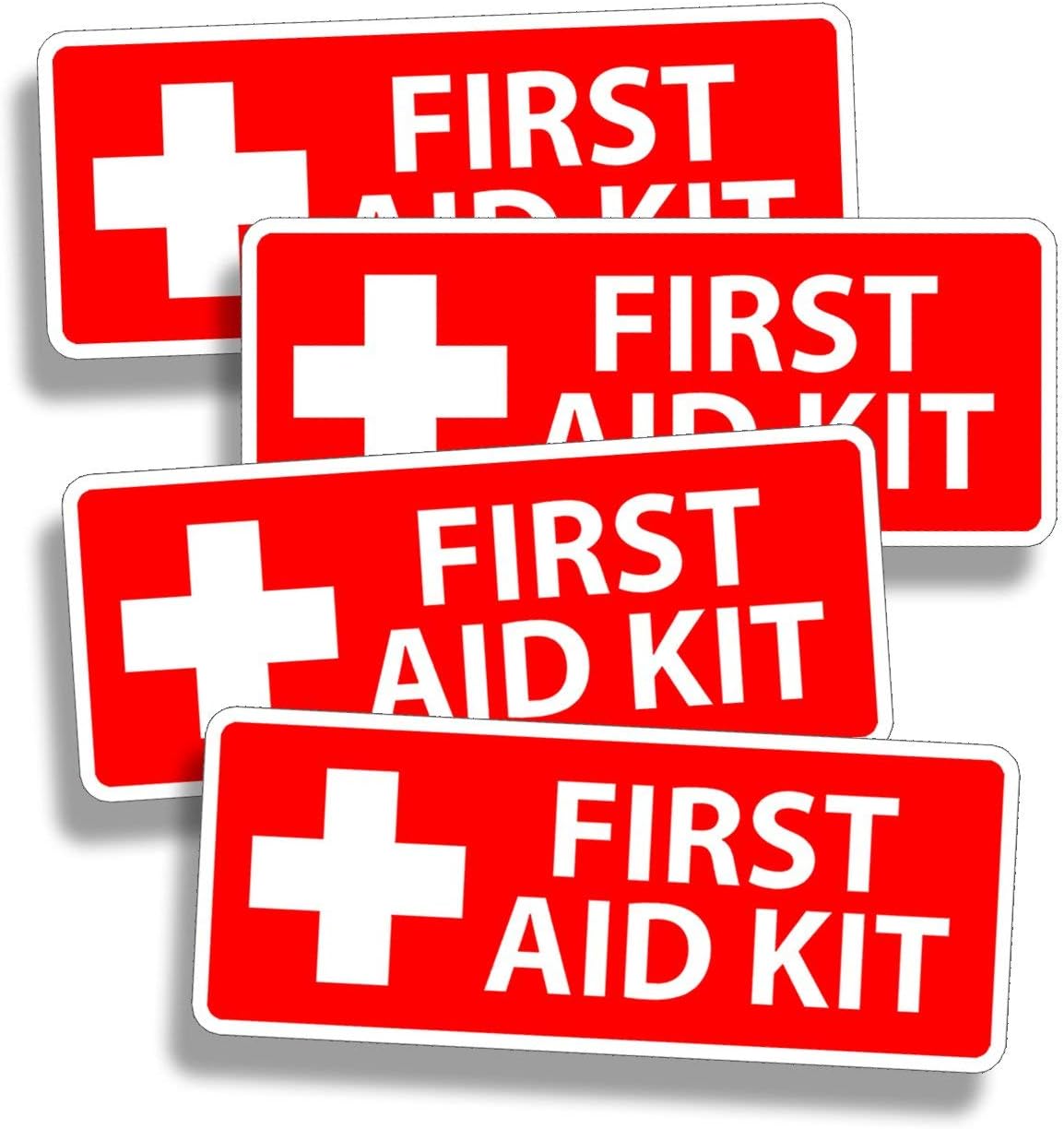 Amazon.com - (4) Sign First aid kit red 3x1 inches Lunch Box Funny ...