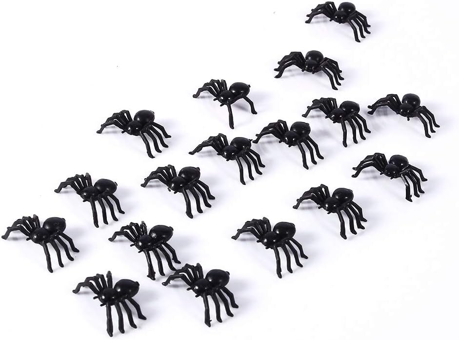 Plastic Spiders Small, 50 Pieces Scary Halloween Spiders, 2cm Tiny ...