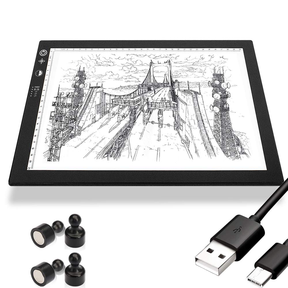 Light Box Drawing A4,Tracing Board with Brightness Adjustable for ...