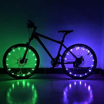 Aubasic LED Bike Lights, Waterproof Mini Fairy LEDs 12 Colors RGB ...