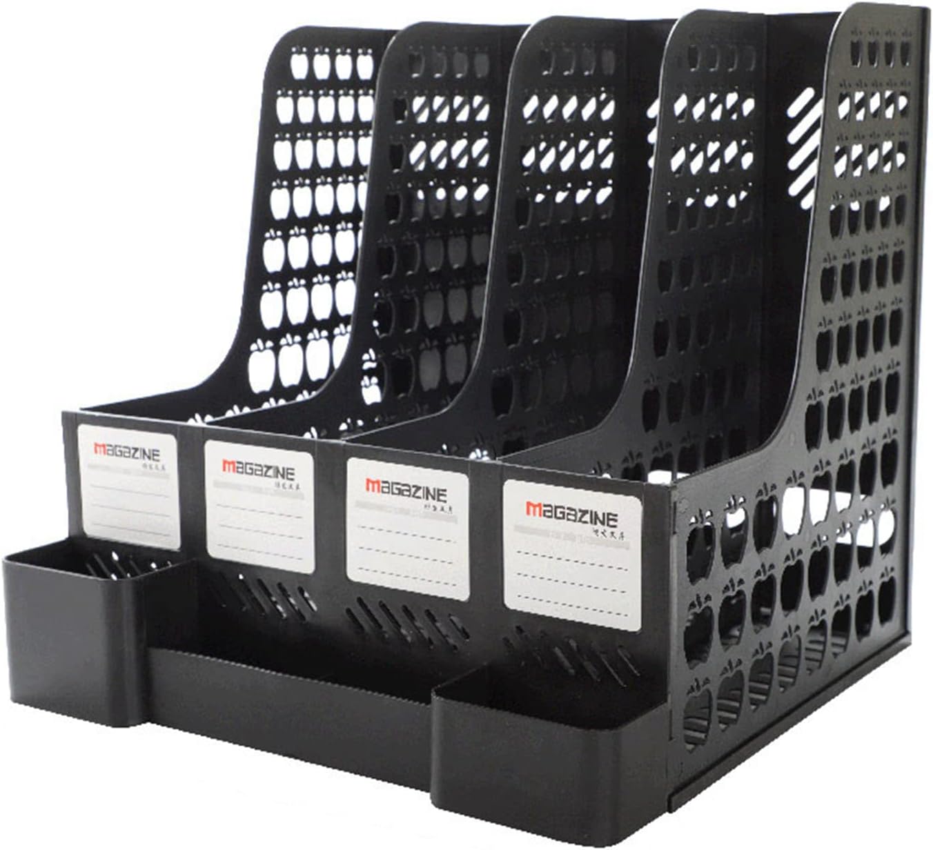 HOJKMA Plastic Vertical Desk Organizer, Sturdy Removable Magazine File ...