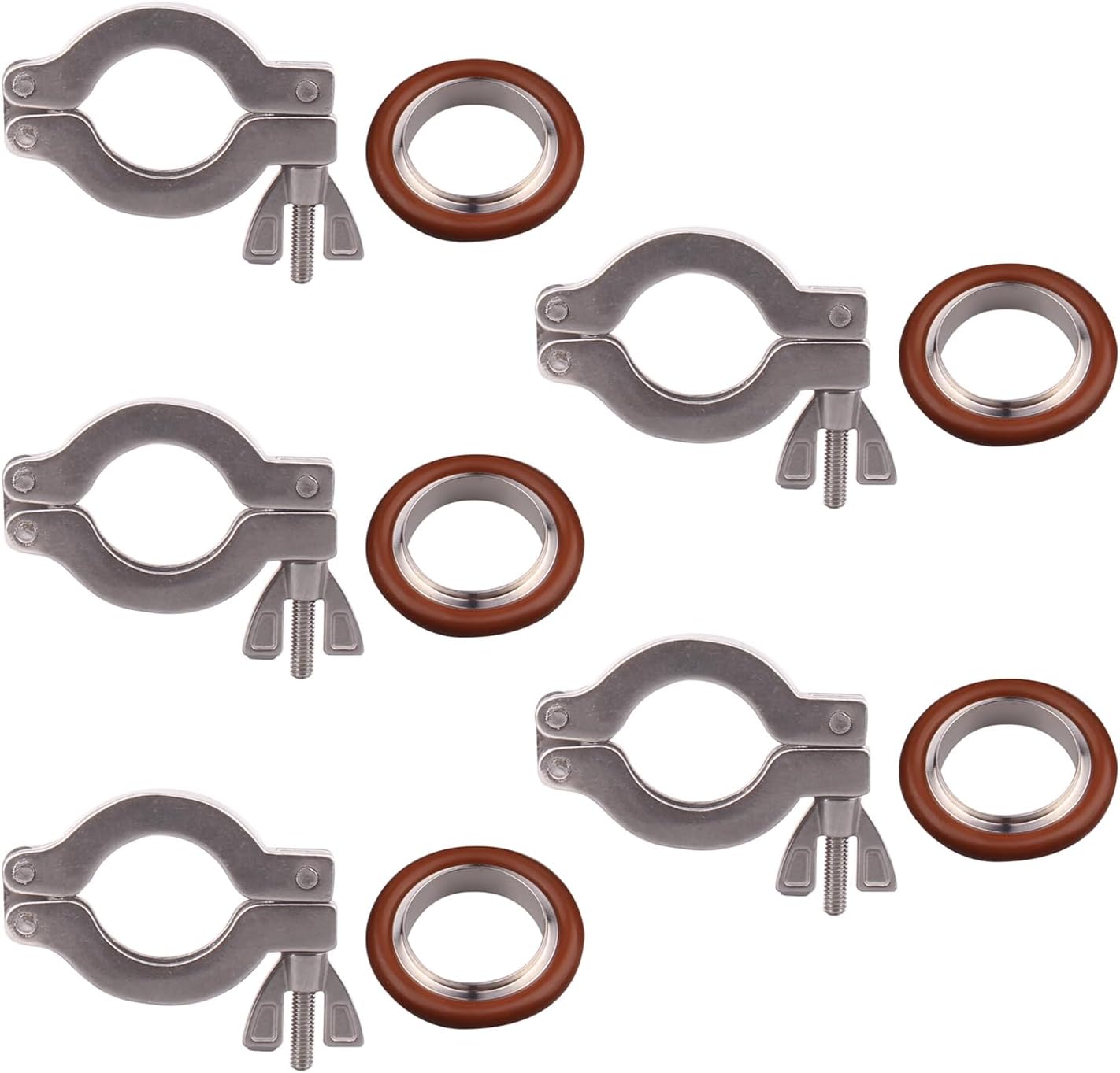 Amazon.com: DERNORD KF-25 Wing Nut Clamp Flange Quick Clamp Stainless ...