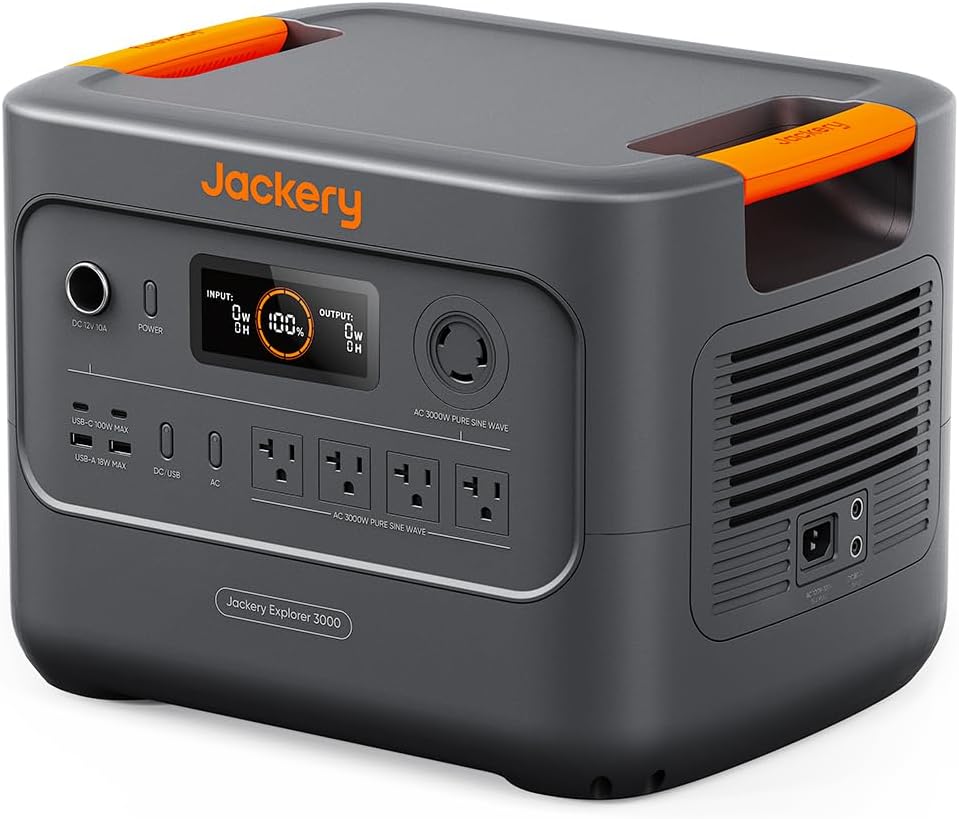 Amazon.co.jp: Jackery ポータブル電源 3000 New 3072Wh 大容量 3000Whクラス最軽量 2.5時間満充電 リン酸鉄 10年長寿命 定格出力3000W 瞬間 ...
