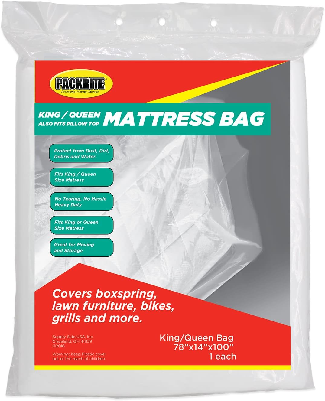 Amazon.com: 2 Pack PackRite King/Queen Mattress Bag : Home & Kitchen