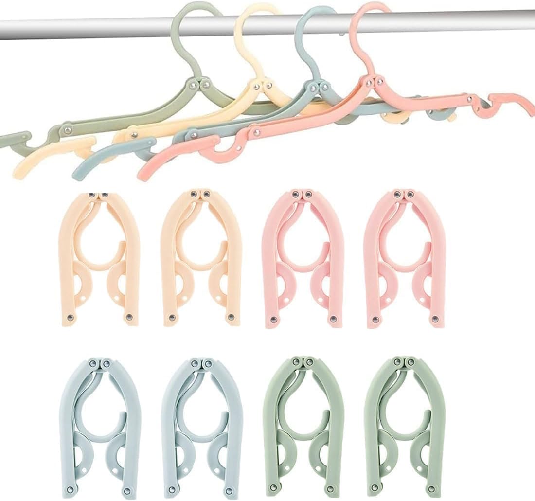 8 PCS Travel Hangers, Folding Hangers Portable Clothes Hangers, Non ...