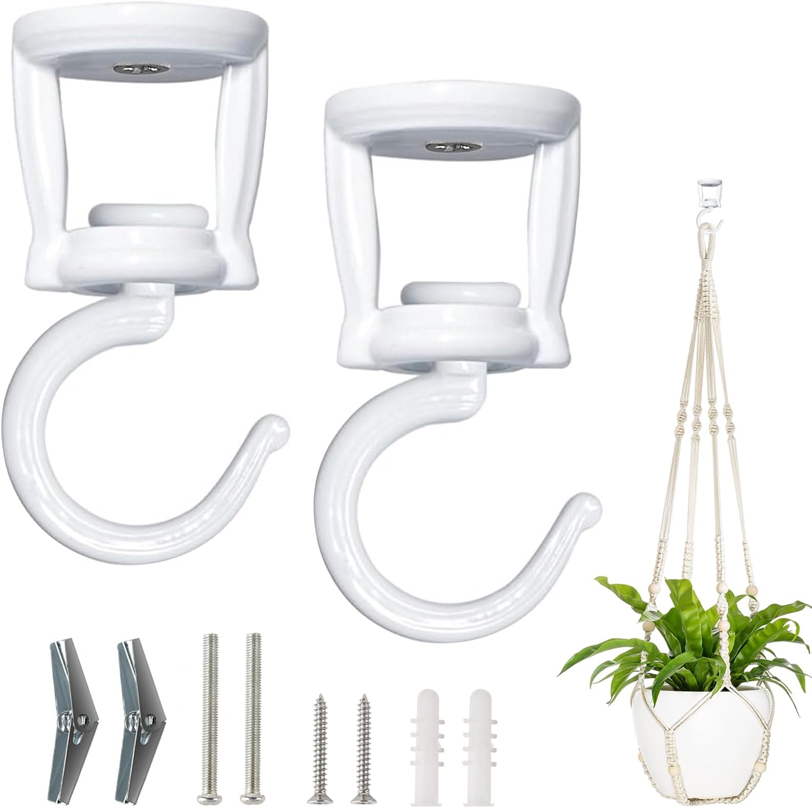 Amazon.com: Cosmos 4 Pcs Swivel Plant Hanger Pots Hooks Heavy Duty ...