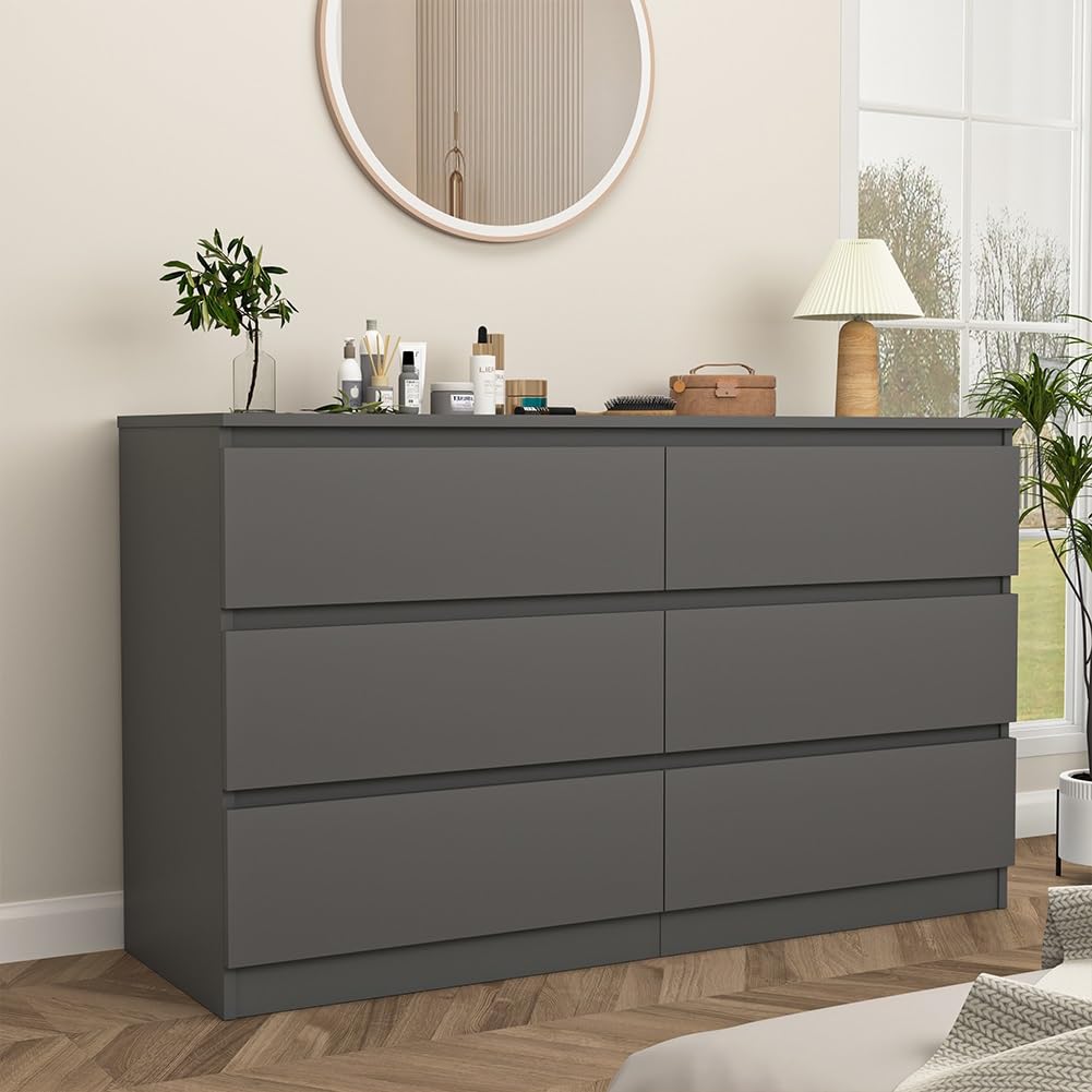 Amazon.com: CIPACHO Grey Dresser for Bedroom,48'' Modern 6 Drawer ...