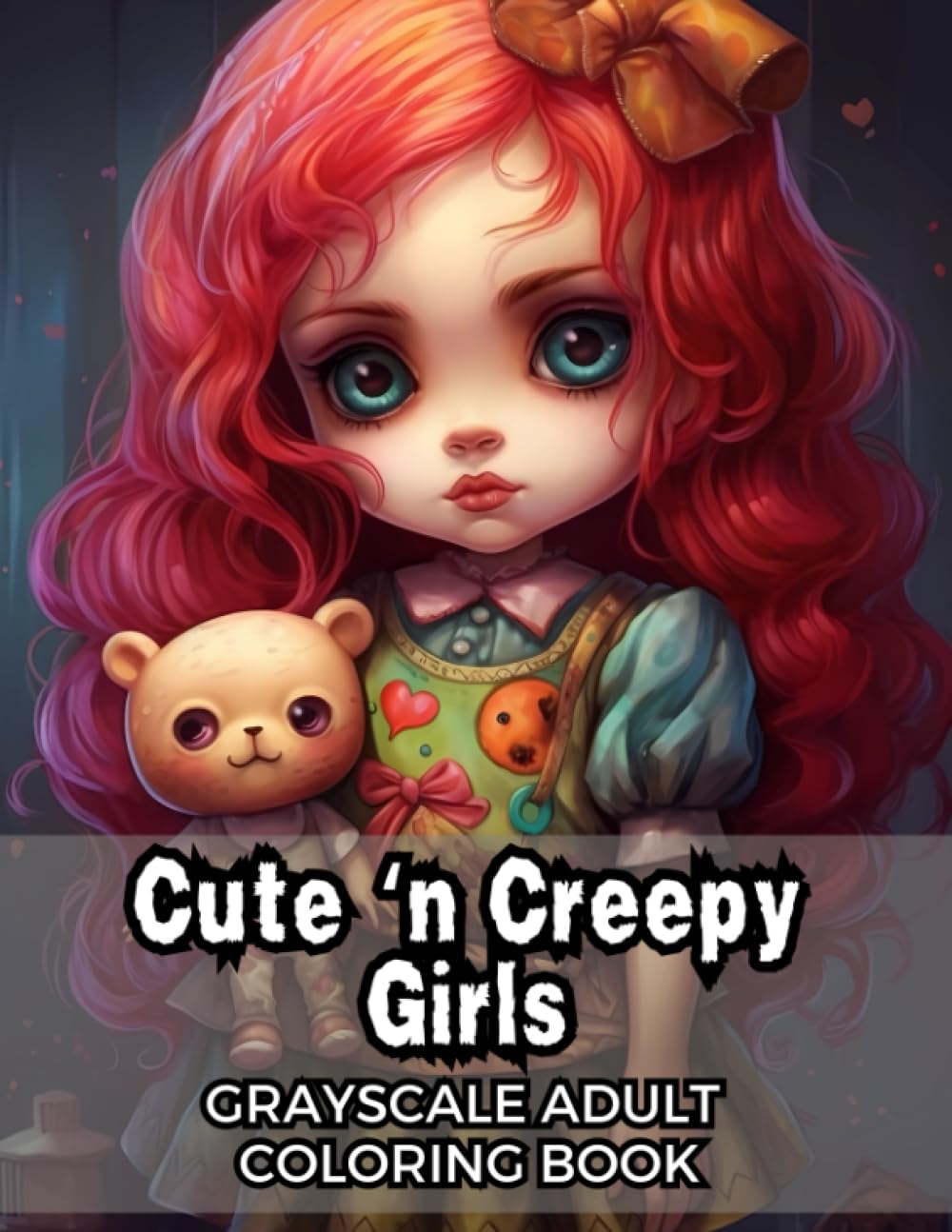 Amazon.com: Cute 'n Creepy Girls: Grayscale Adult Coloring Book - 50 ...