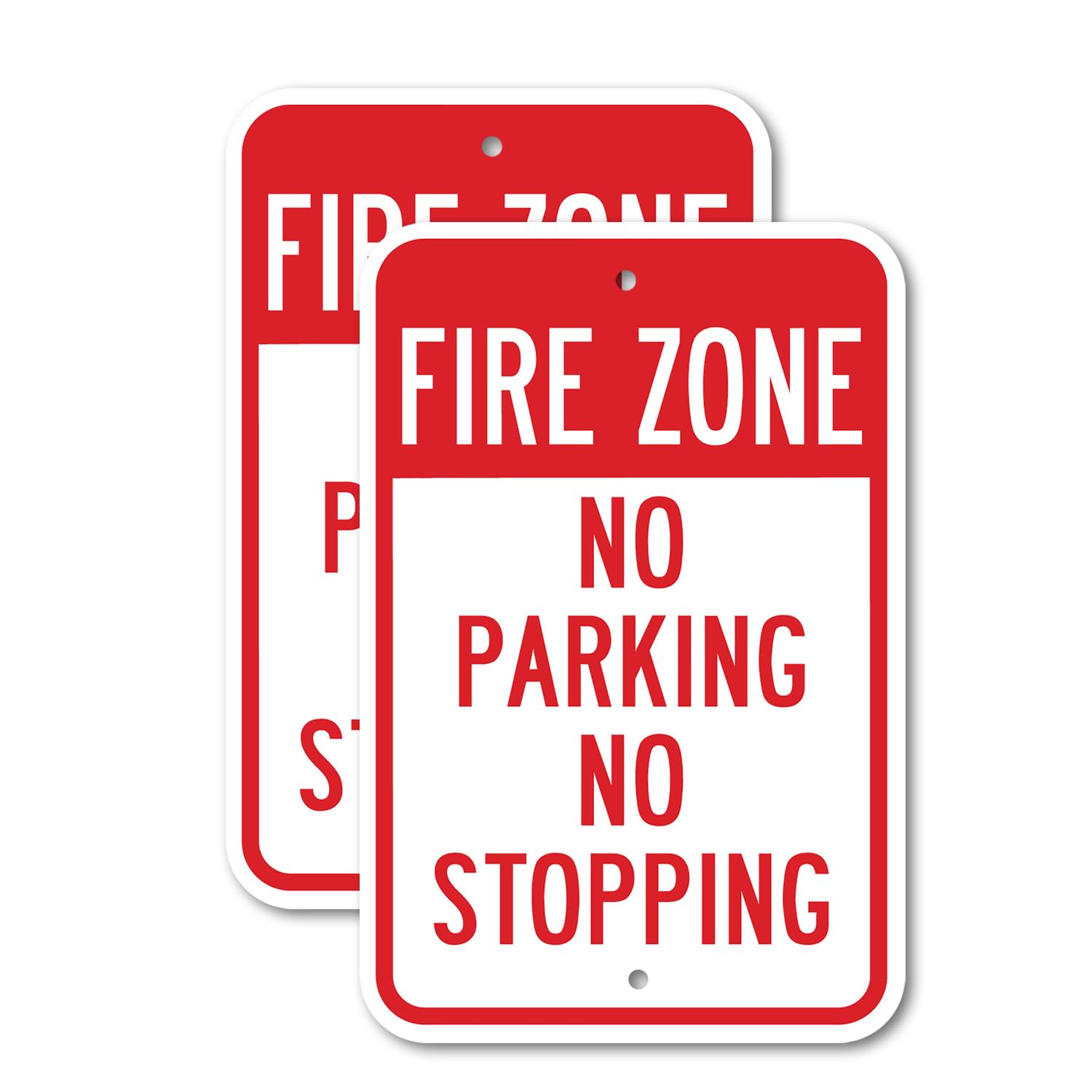 Amazon.com: (2 Pack) No Stopping or Standing - Fire Zone No Parking No ...