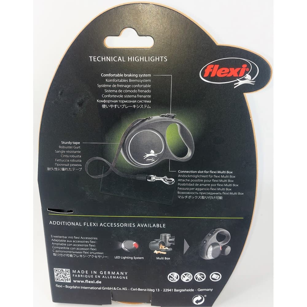 Snapklik.com : Flexi - Leash - Black Design - Strap Version - Modern ...