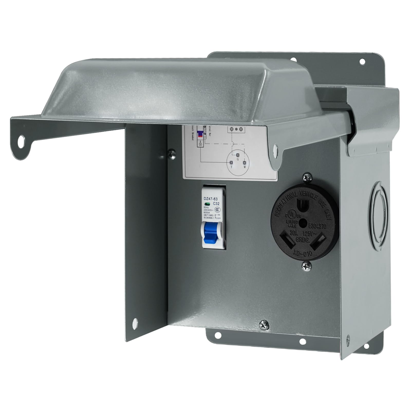 Axoten Temporary Power Outlet Panel Rv Pedestal Electrical Panel 30 ...