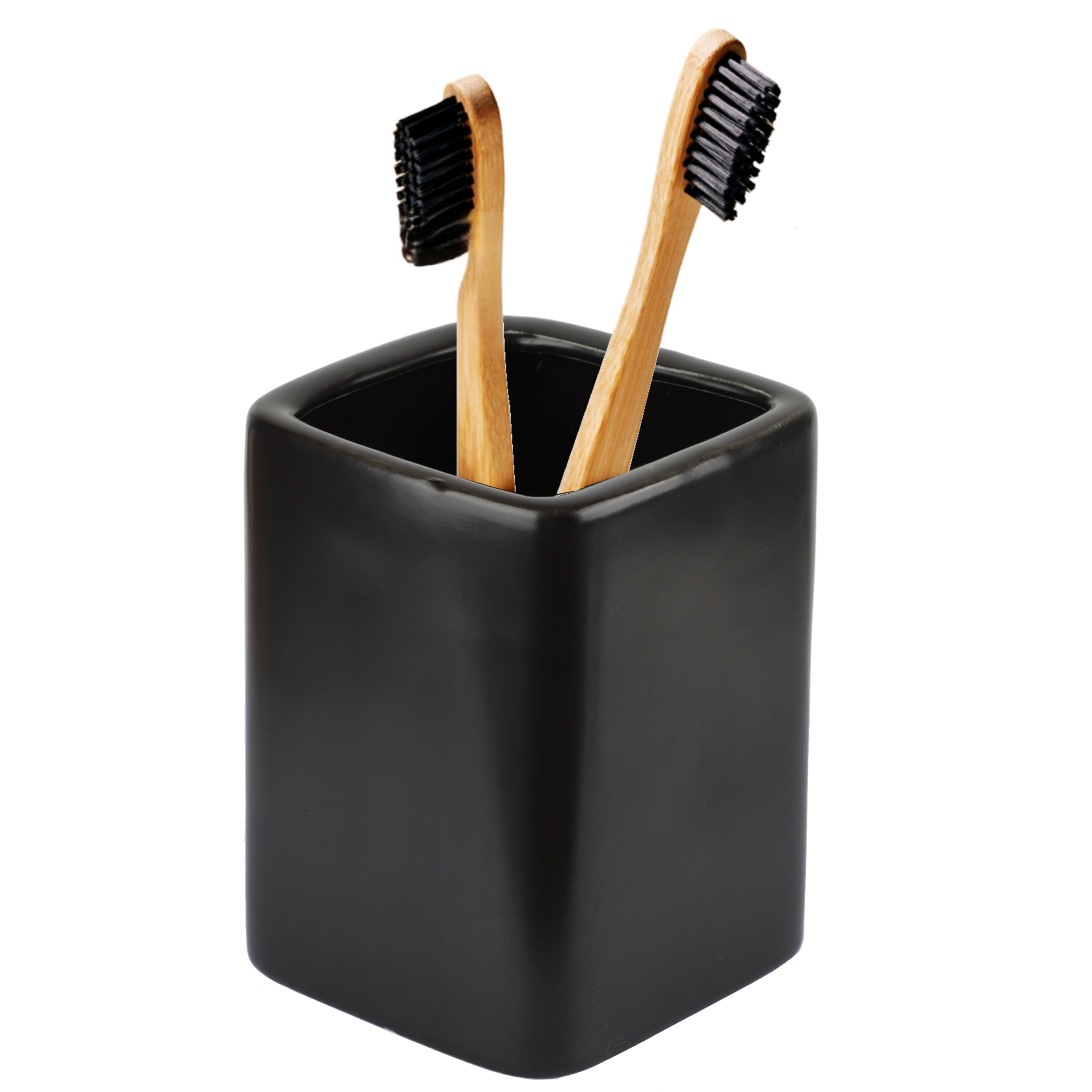 Amazon.com: Black Square Toothbrush Holders， Toothpaste Organizer ...