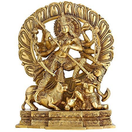 Buy Idol Collections Brass Ten-Armed Goddess Durga Idol Statue, Height ...