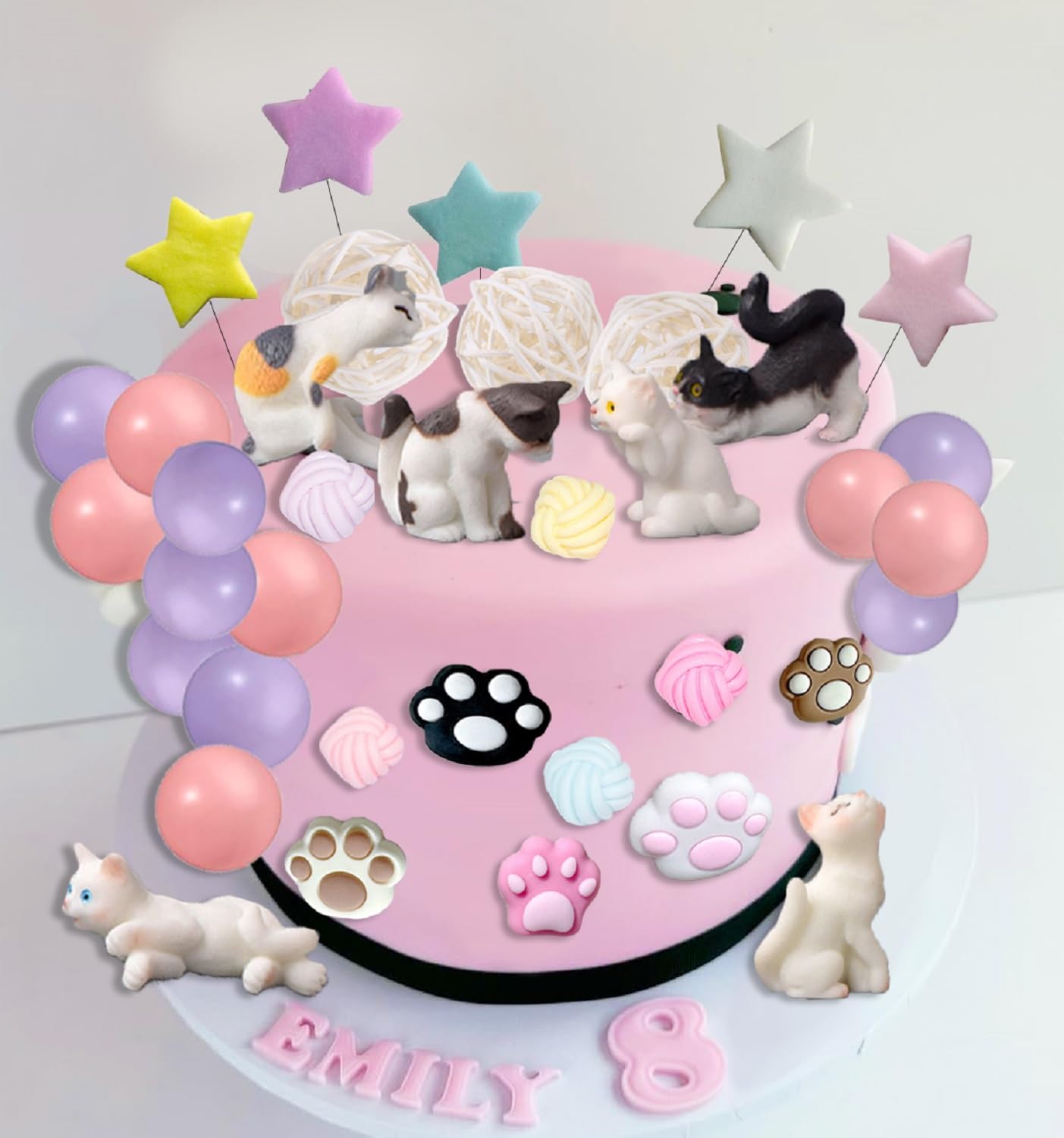 Snapklik.com : 45 PCS Cat Birthday Cake Topper Cat Party Decor Cat Cake ...