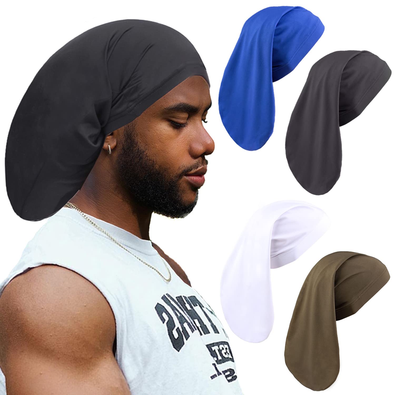 Amazon.com : Leeven 4 PCS Unisex Dreadlock Cap Dreadlock Accessories ...