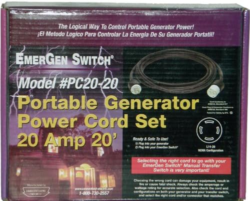 Connecticut Electric VPKPC2020 EmerGen Switch 20-Foot Power Cord Set ...