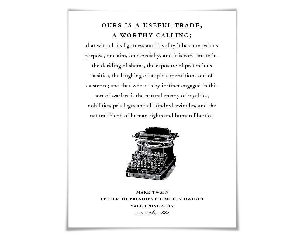 Amazon.com: Mark Twain Quote Art Print. 6 Sizes. Journalism Poster ...