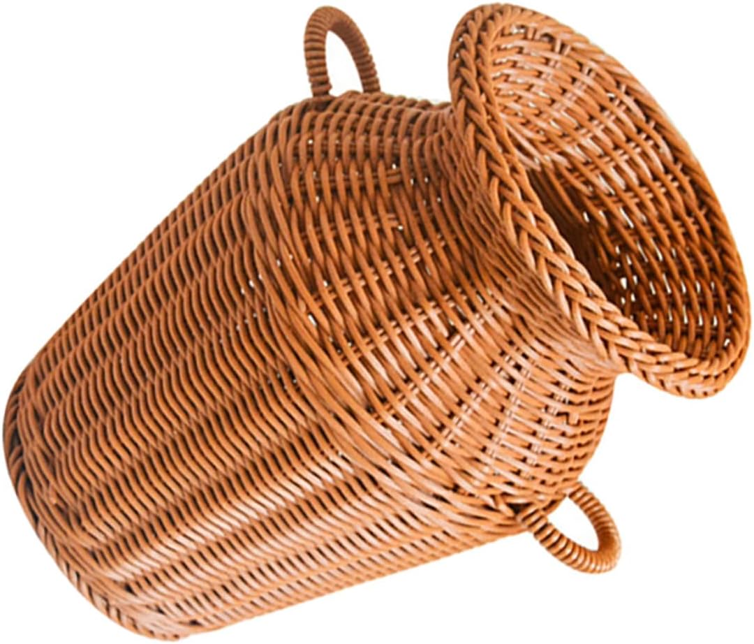 Amazon.com: Boho Rattan Woven Flower Vase - Farmhouse Flower Basket for ...