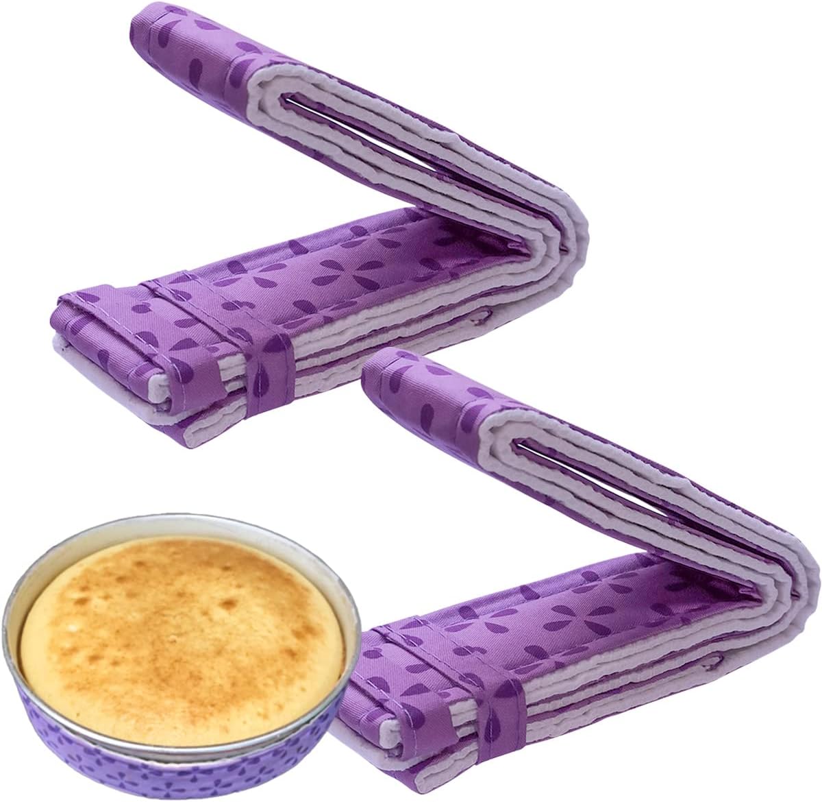 Amazon.com: yuntop 2 Piece Bake Even Cake Strips, Cake Pan Dampen ...