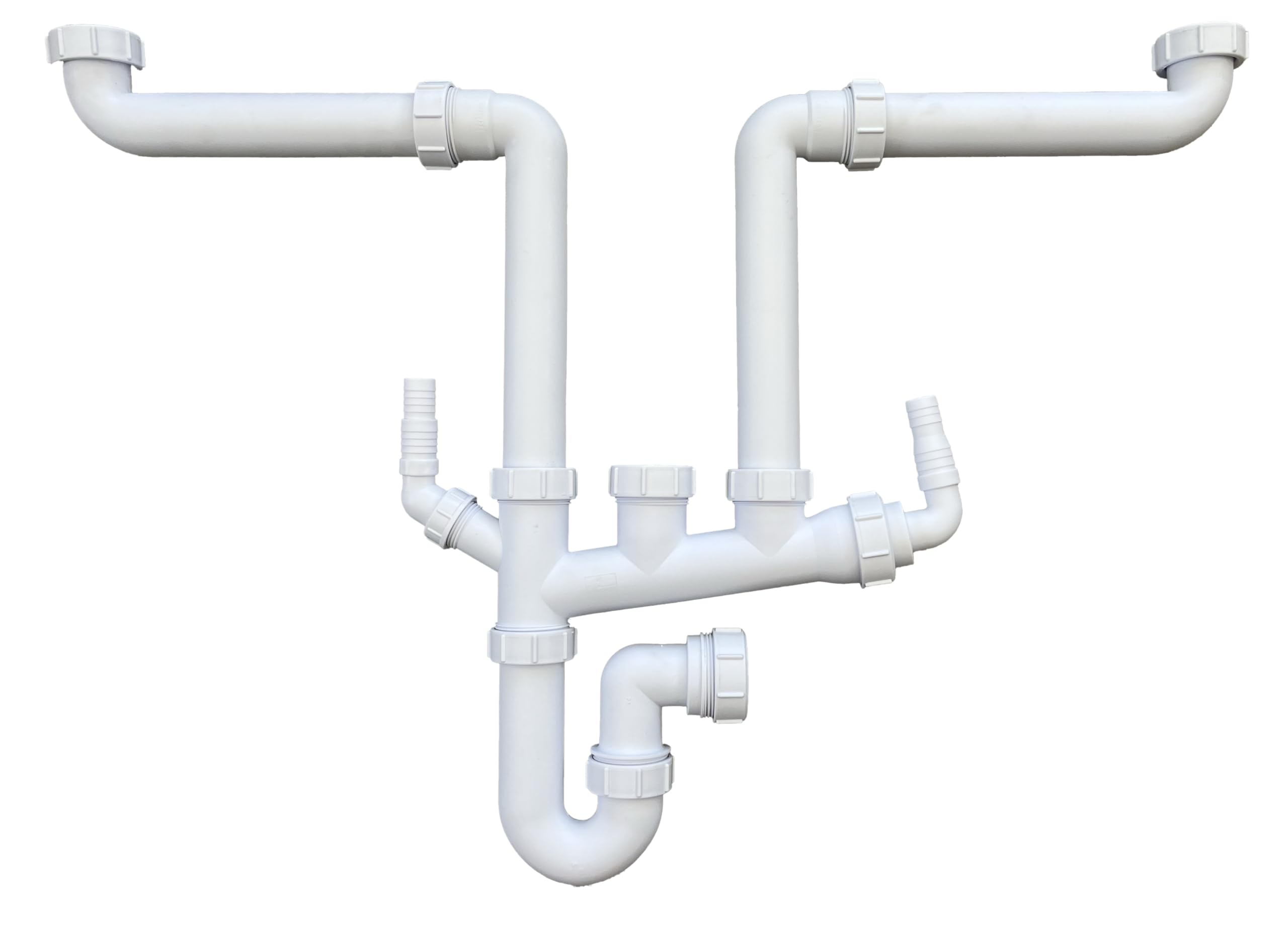 Multi-Fit Double Bowl Sink Waste Kit Space Saving - 1.1/2" 40mm Double ...