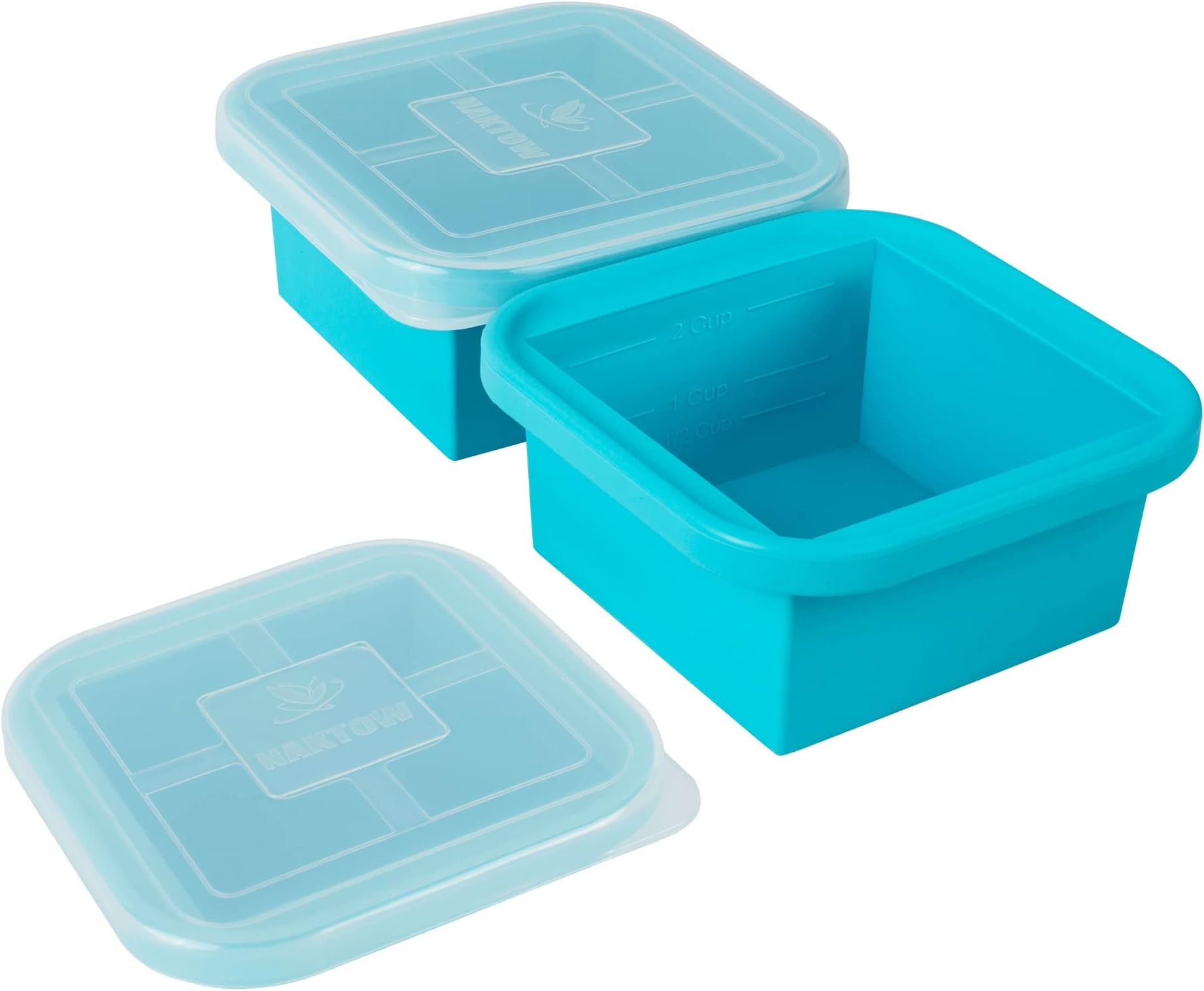 Amazon.com: NAKTOW Silicone Freezing Tray with Lid - 2-Cup 2 Pack ...