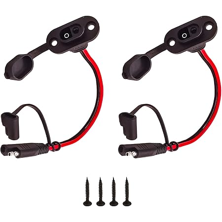 Amazon.com: SAE Panel Mount Connector Socket with Fuse Waterproof SAE ...