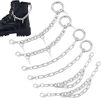 GOMAKERER 6 Pcs 3 Styles Cone Shoe Charm Chains, Metal Rivet Shoe ...