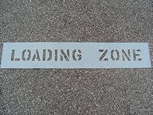Amazon.com : 4" Loading Zone Stencil - 4 Inch Letters - Parking Lot ...