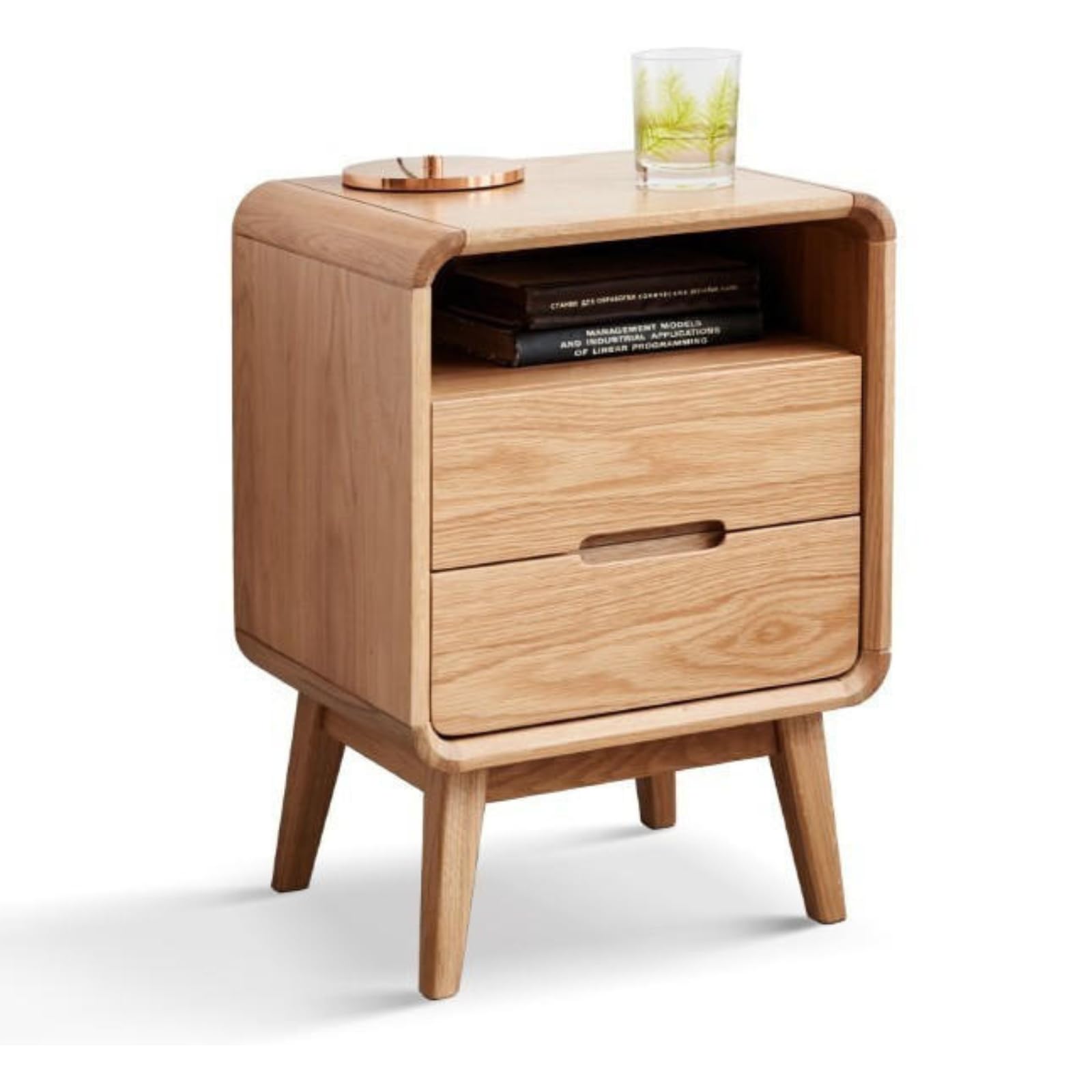 Amazon.com: Grewood 100% Solid Oak Wood Bedside Table - Small ...
