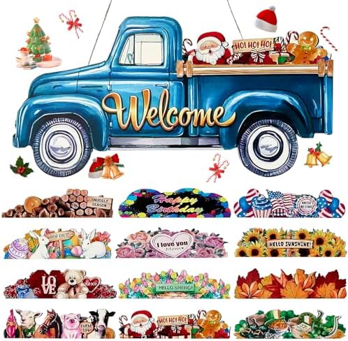 Amazon.com: Interchangeable Welcome Sign, Seasonal Truck Welcome Sign ...