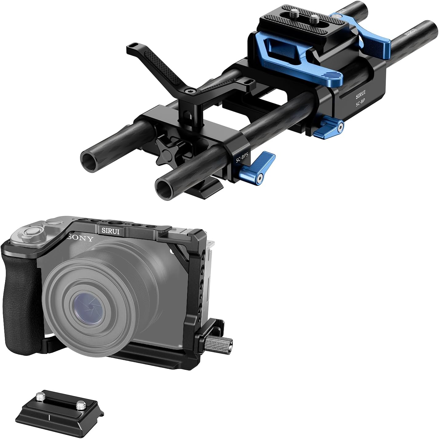 Amazon.com : SIRUI Universal Camera 15mm Rod Rail Baseplate with Dual ...