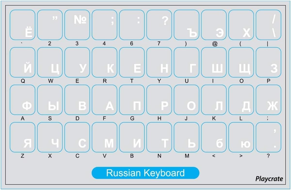 Russian Language Cyrillic Keyboard Stickers - Laminated Decals: Amazon ...