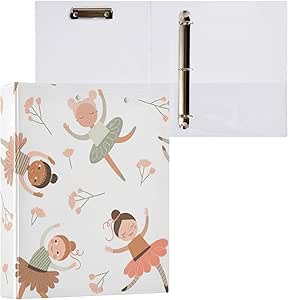 Amazon.com : Vozoza Cartoon Cute Dancing Girl Decorative 3 Ring Binder ...
