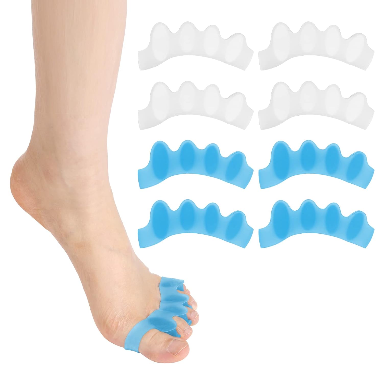 Xinzistar 8 Pcs Toe Separators for Overlapping Toes Gel Toe ...