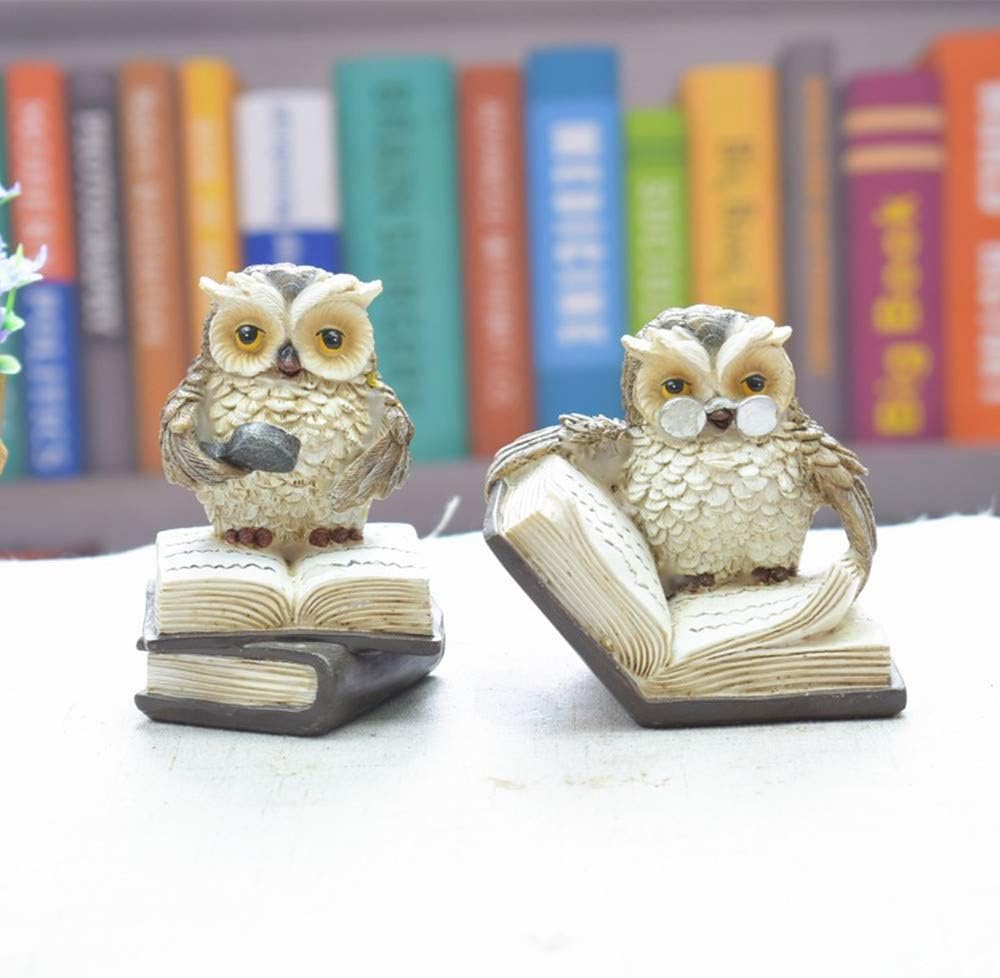Amazon.com: XinTX 2 PCS Owl Statues Decor,Owl Reading Book Figurine ...