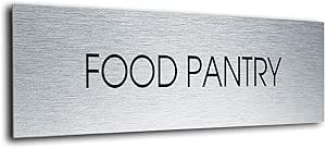 Amazon.com : Food Pantry Door Sign - Modern Brushed Metal Door Sign ...