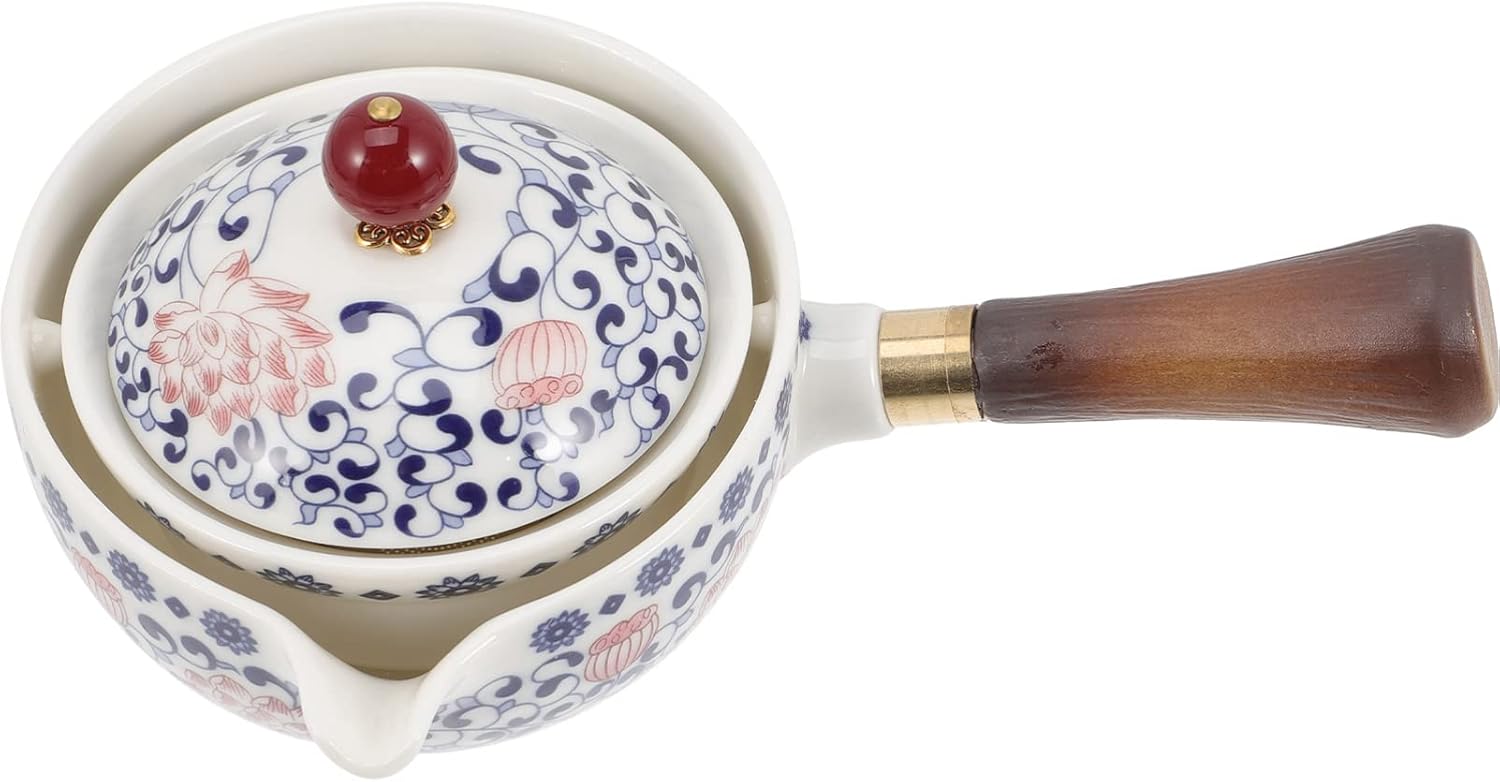 Amazon.com | 1PC Chinese Tea Set Ceramic Teapot Rotating Tea Maker with ...