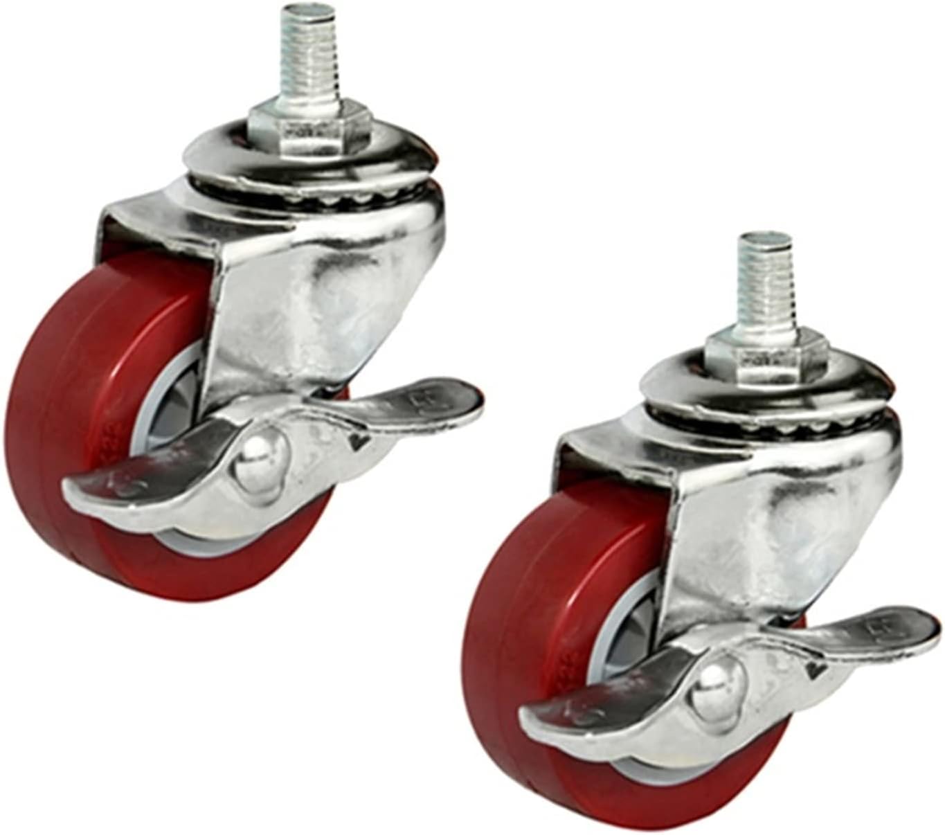 Amazon.com: YUZZI Red 2 Inch Furniture Caster Wheel with Brake Made of ...
