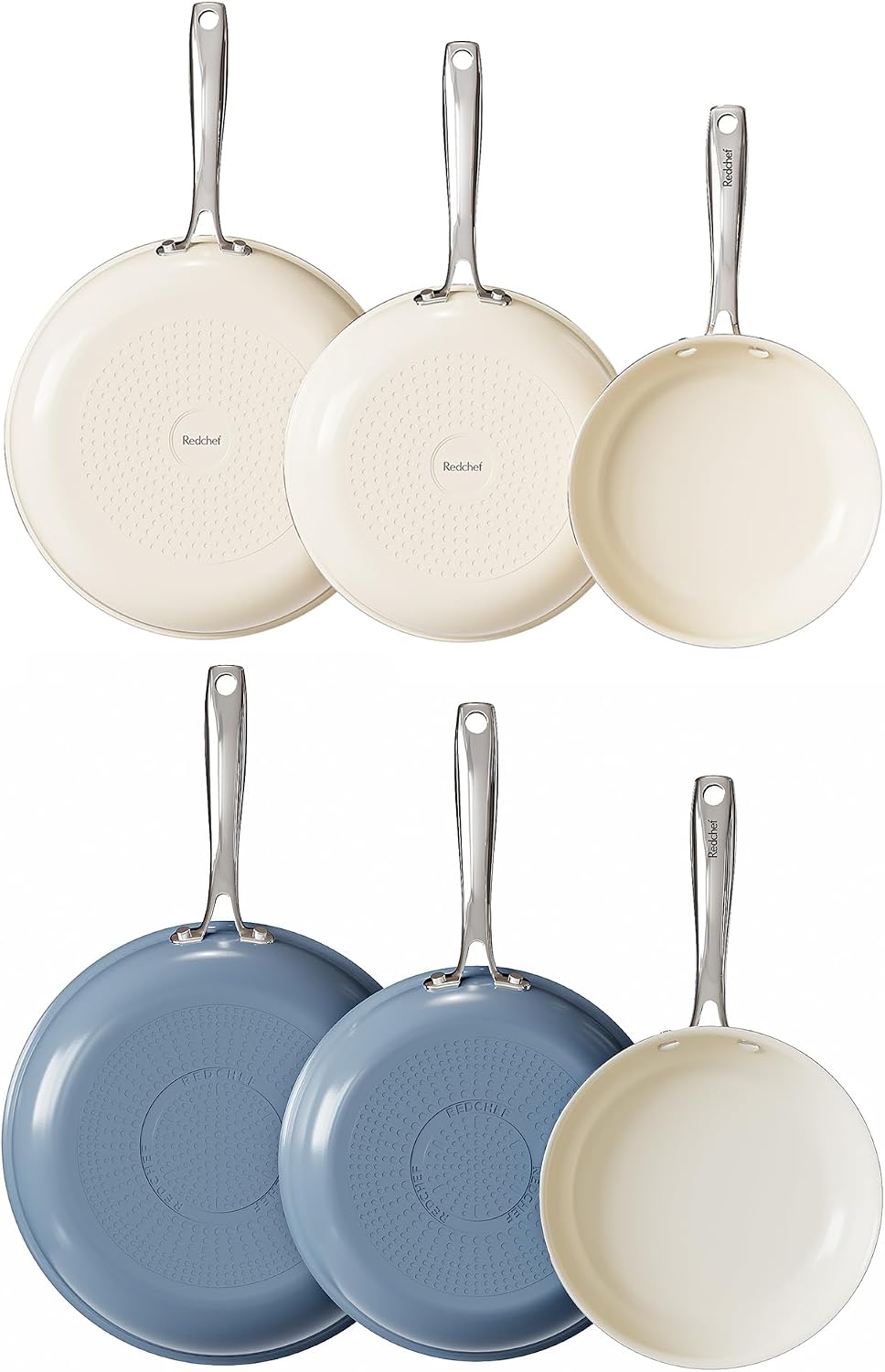 Amazon.com: Redchef Non Stick Ceramic Frying Pan Set, Non Toxic Ceramic ...