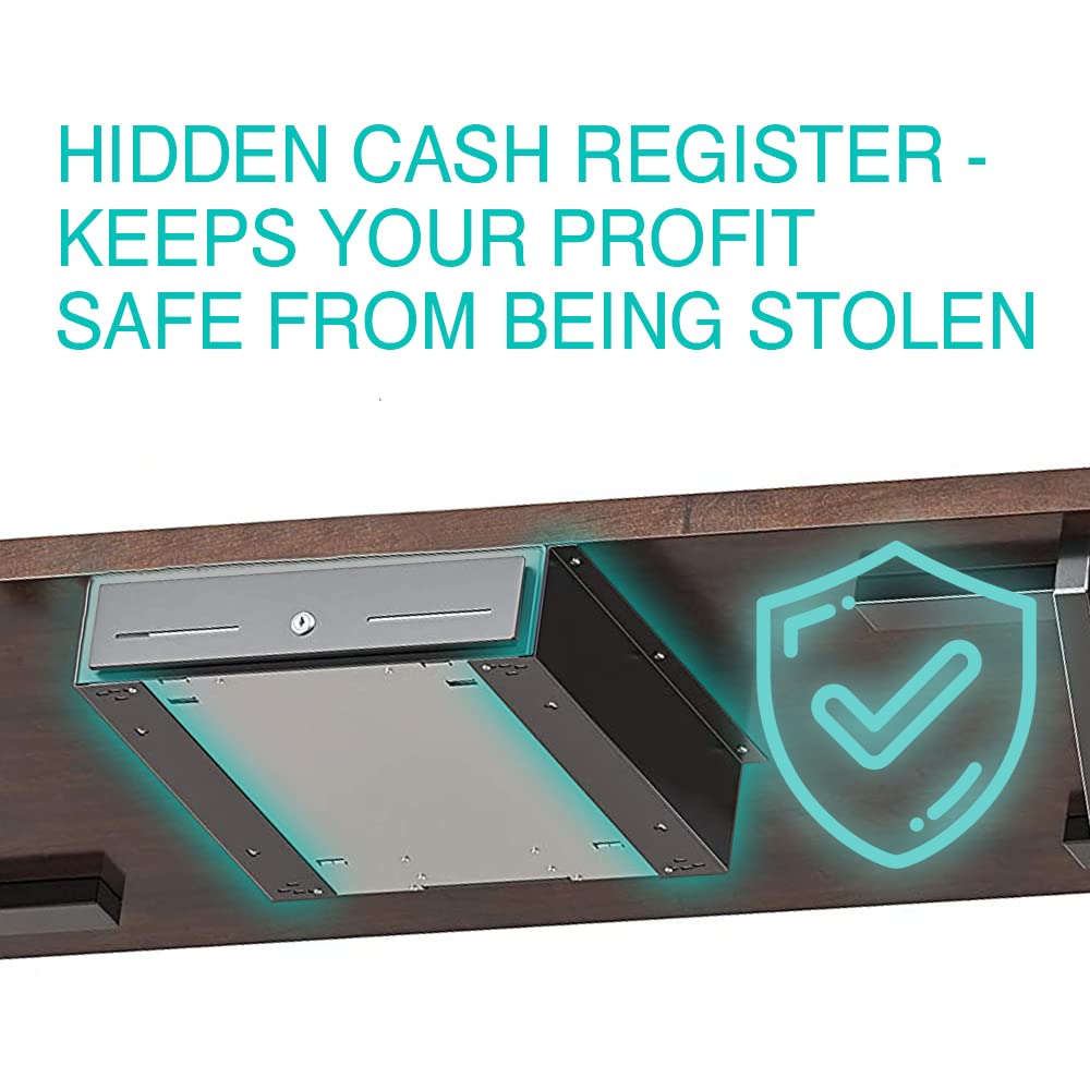 Snapklik.com : Skywin- Cash Register Stand Brackets, 16 In Cash Drawer Under Counter Mount ...